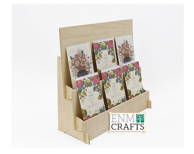 Greeting Card Display Stand, XL Countertop 2 Tier Rack for Craft Trade ...