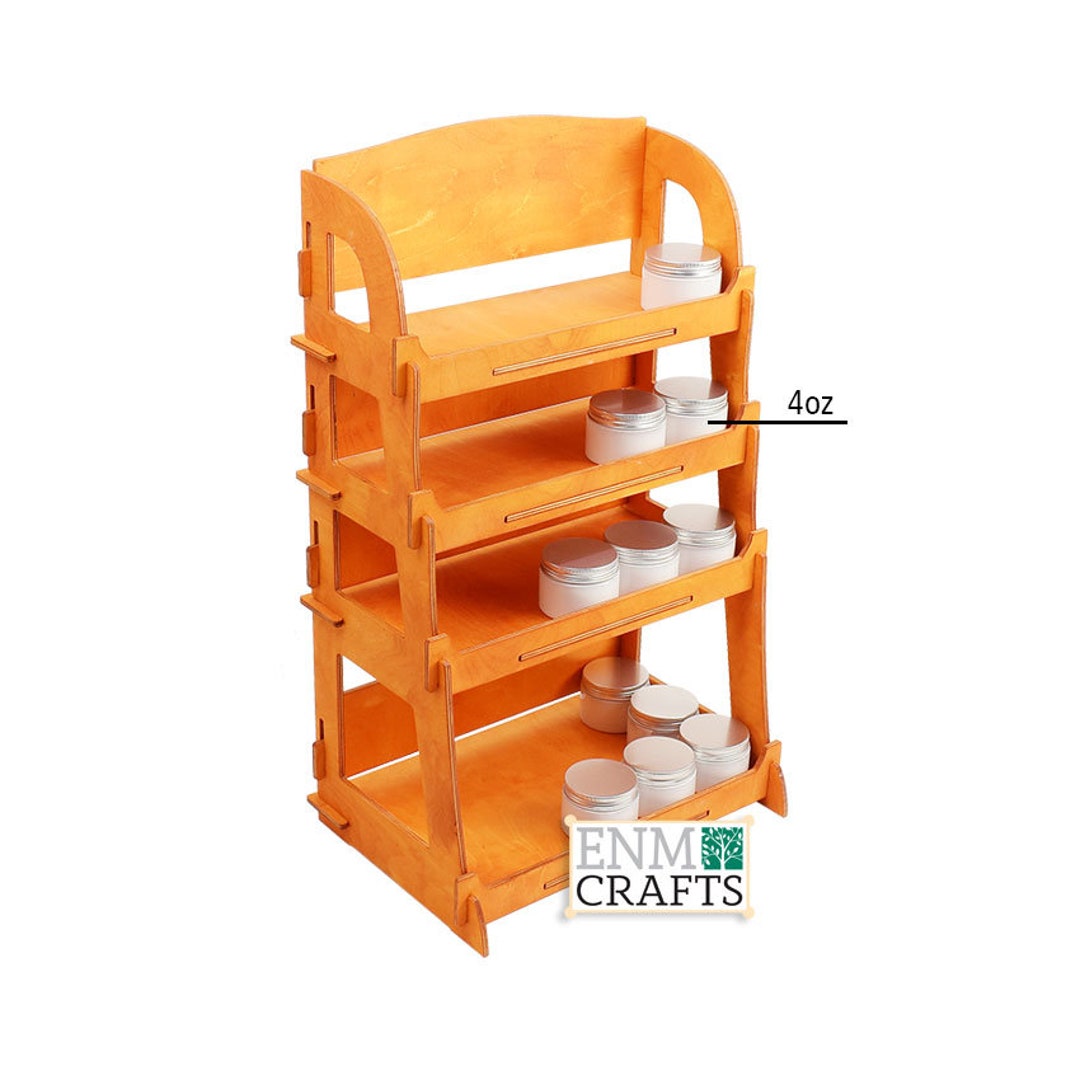 4-tier Wooden Display Rack, Wooden Countertop Rack, Product Display ...