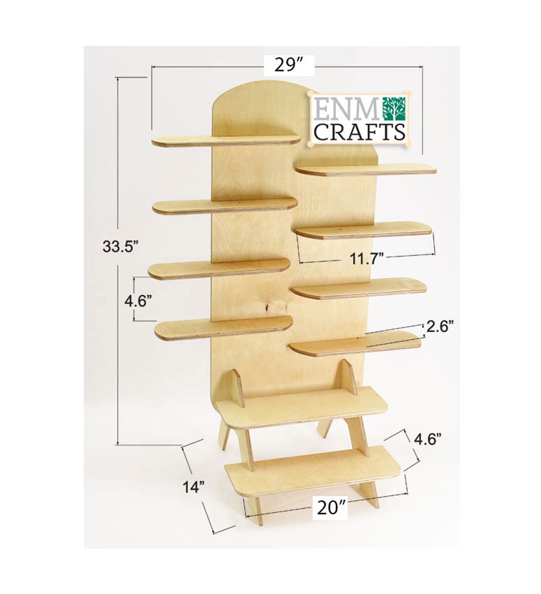 Custom Retail Display Stand With 10-tier Wooden Countertop Rack ...