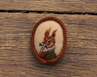 Squirrel Pin Embroidery - Etsy