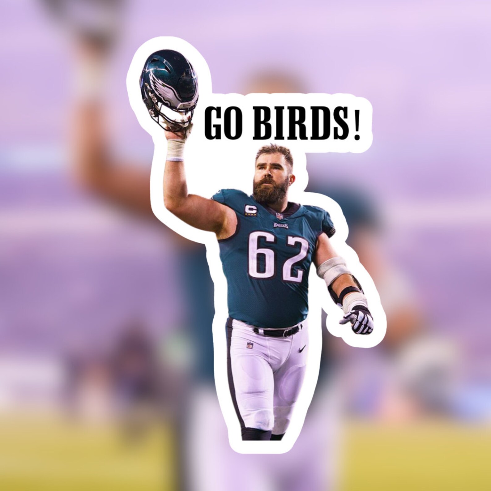 Go Birds Jason Kelce Sticker - Etsy