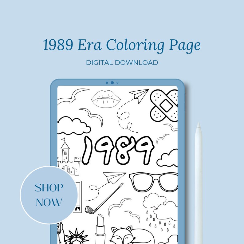 1989 Era Coloring Sheet for Swifties - Etsy