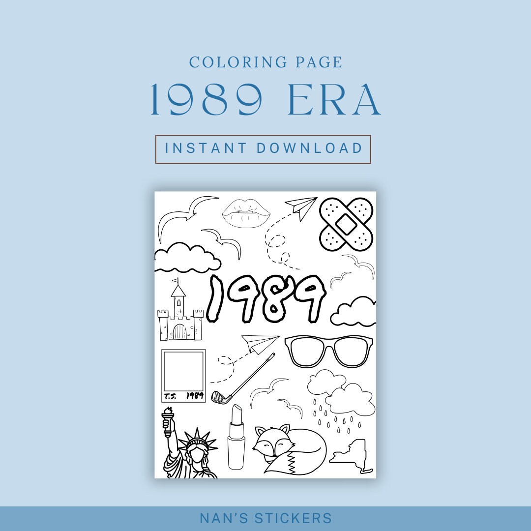 1989 Era Coloring Sheet for Swifties - Etsy