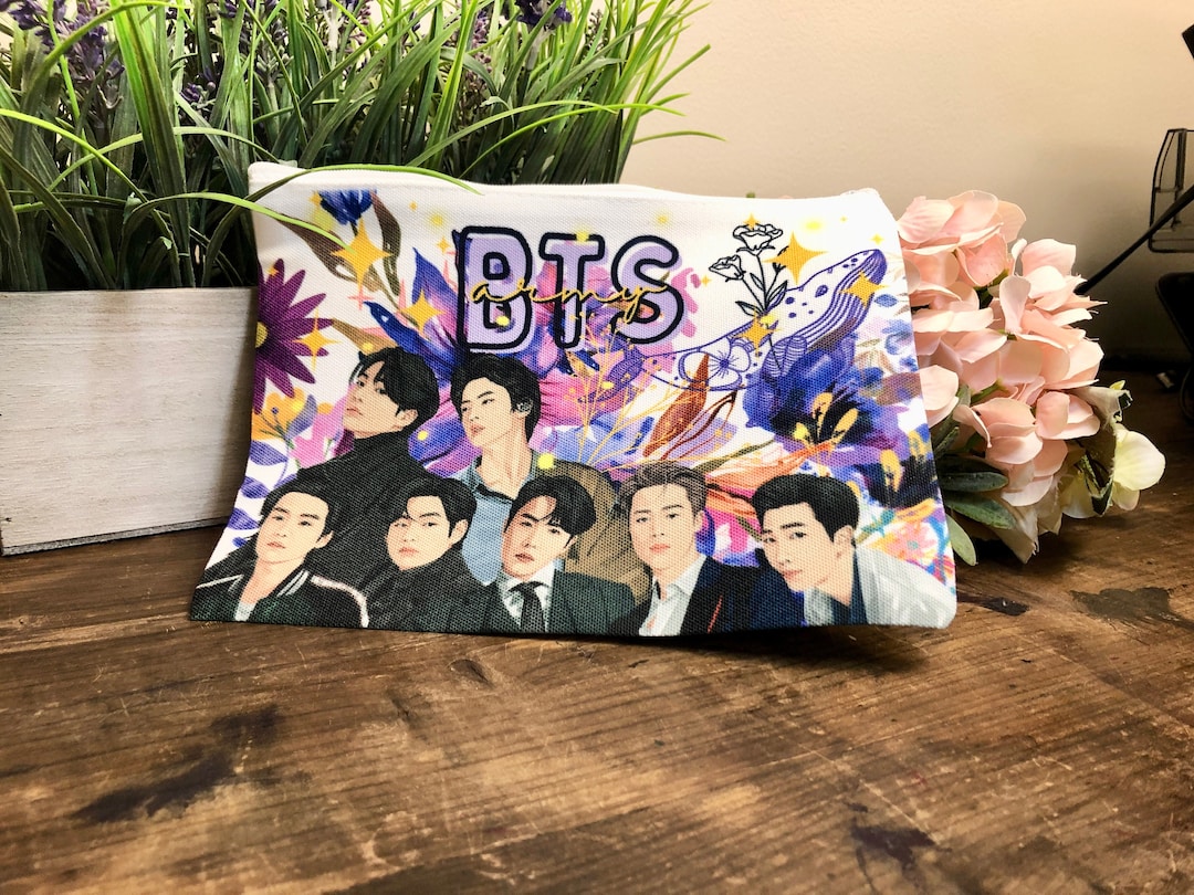 New BTS KPOP Large Canvas Pencil/makeup Bag - Etsy