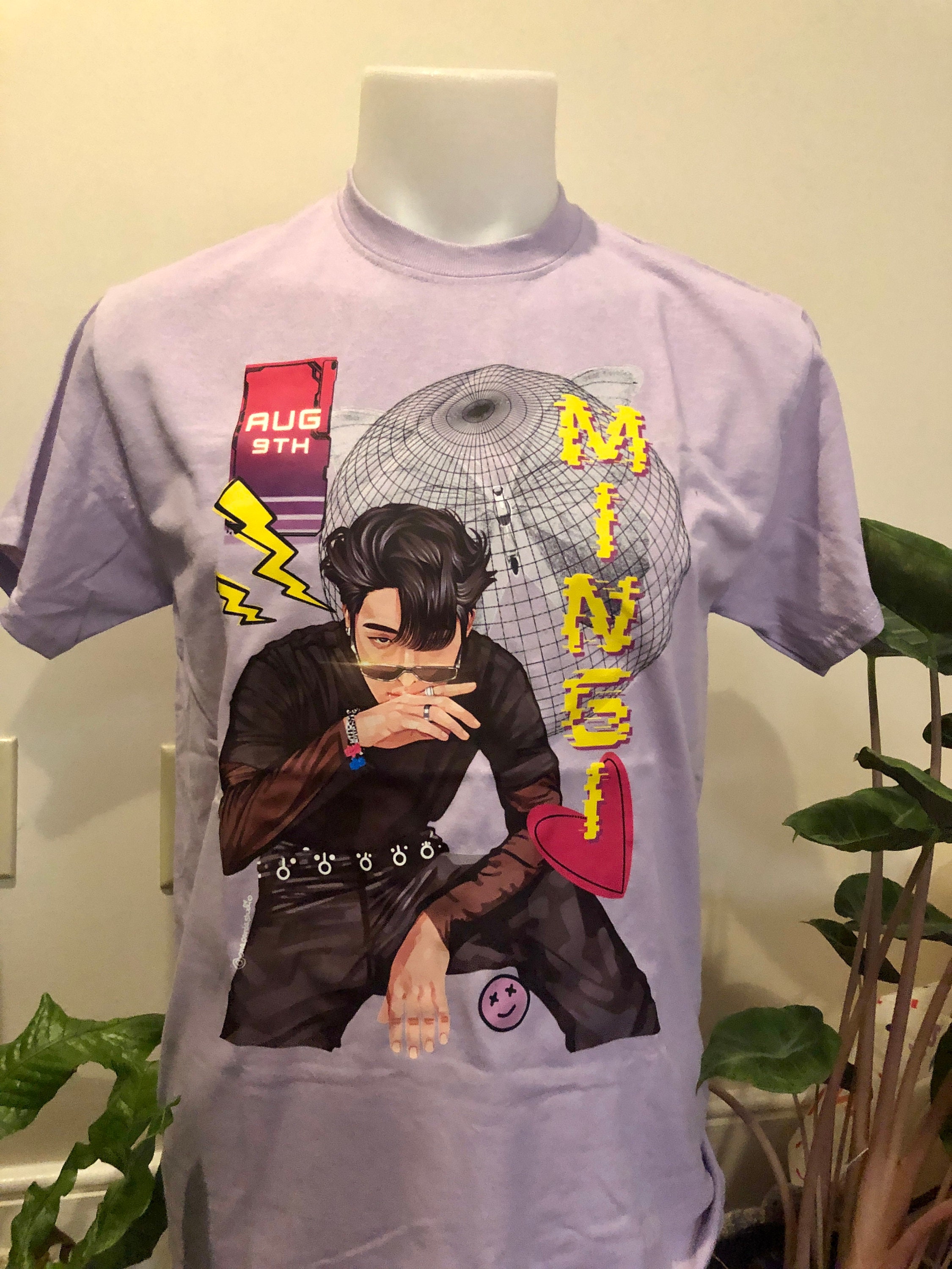 Mingi From Ateez T-shirt Light Purple Color KPOP Atiny - Etsy