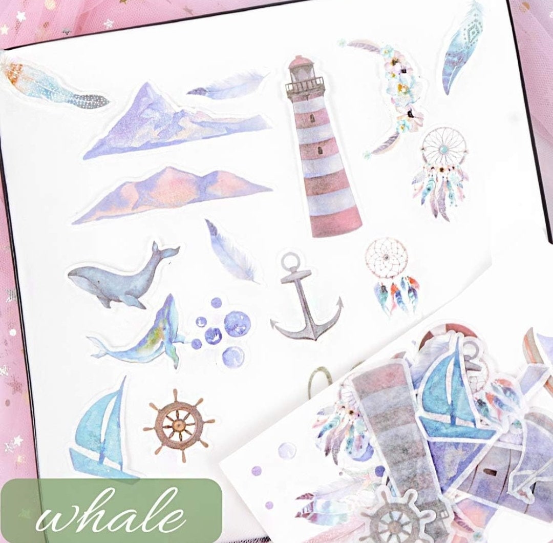 Washi Sticker the Whale Sticker Set - Etsy