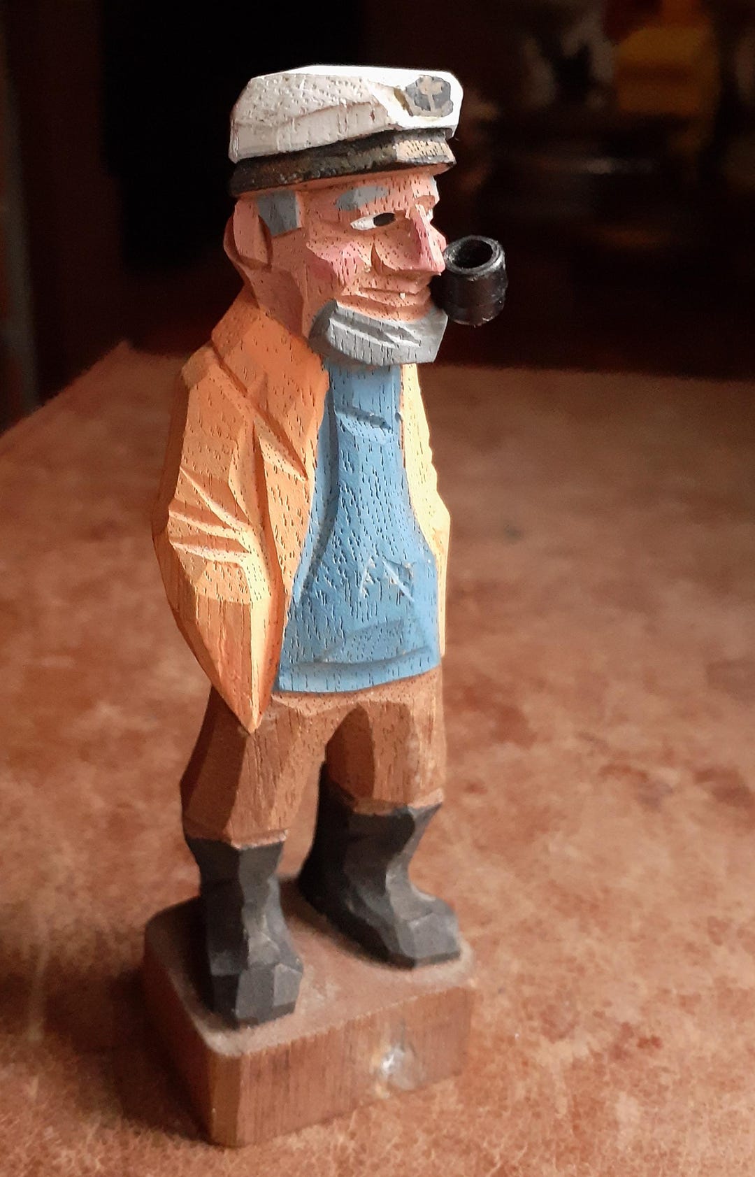 Wooden Sea Captain Hand-carved From Wood and Hand-painted in Multiple ...