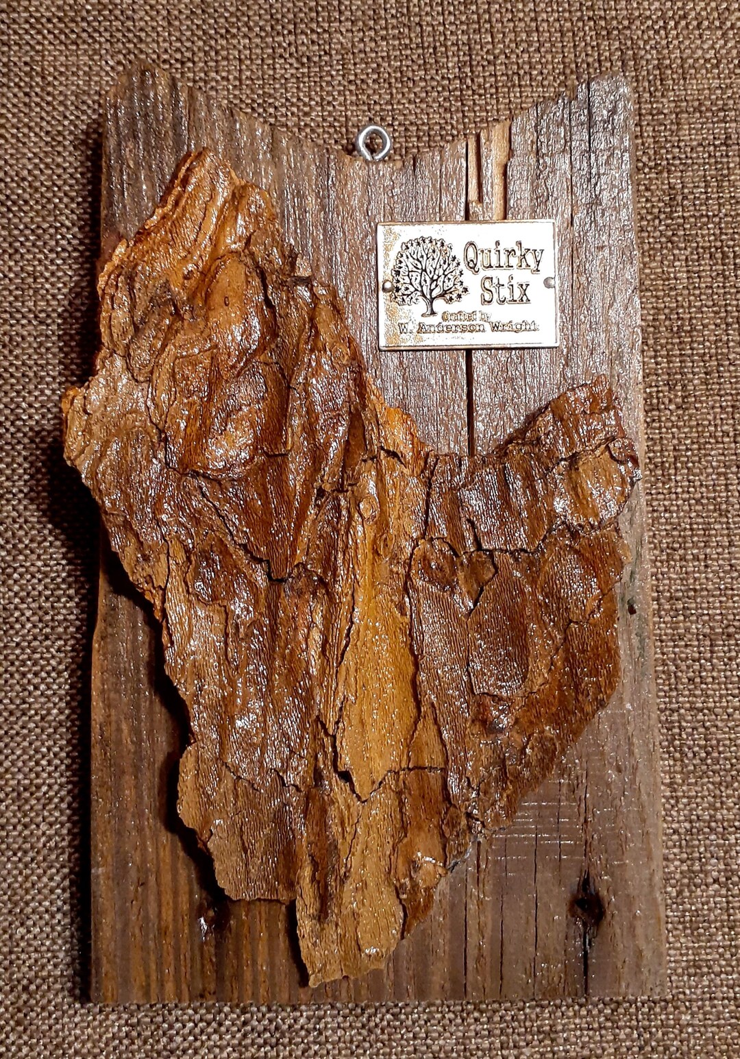 Sycamore Bark Wood Art: Reclaimed Fence Board, 'V' Cutout - Etsy