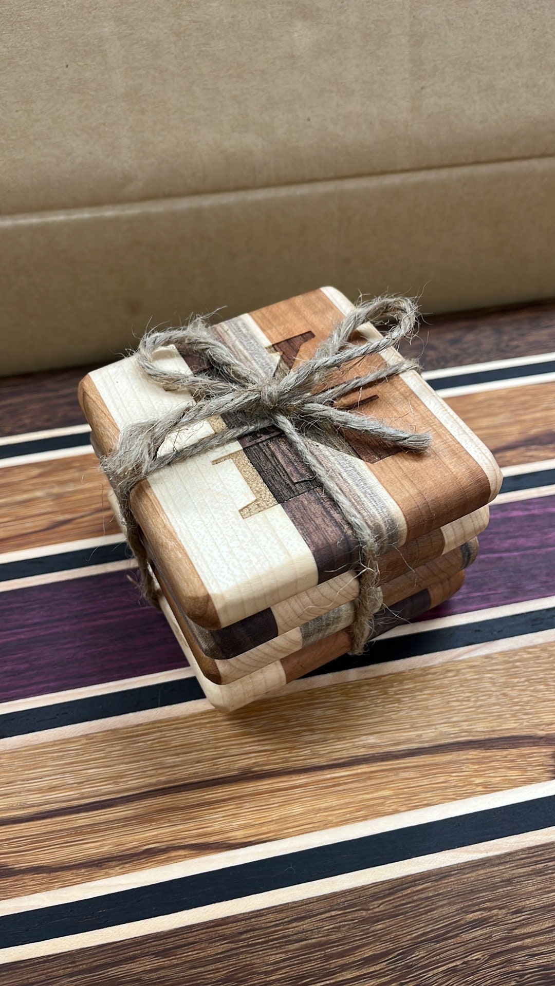 Personalized Handmade Wooden Coaster Set - Etsy