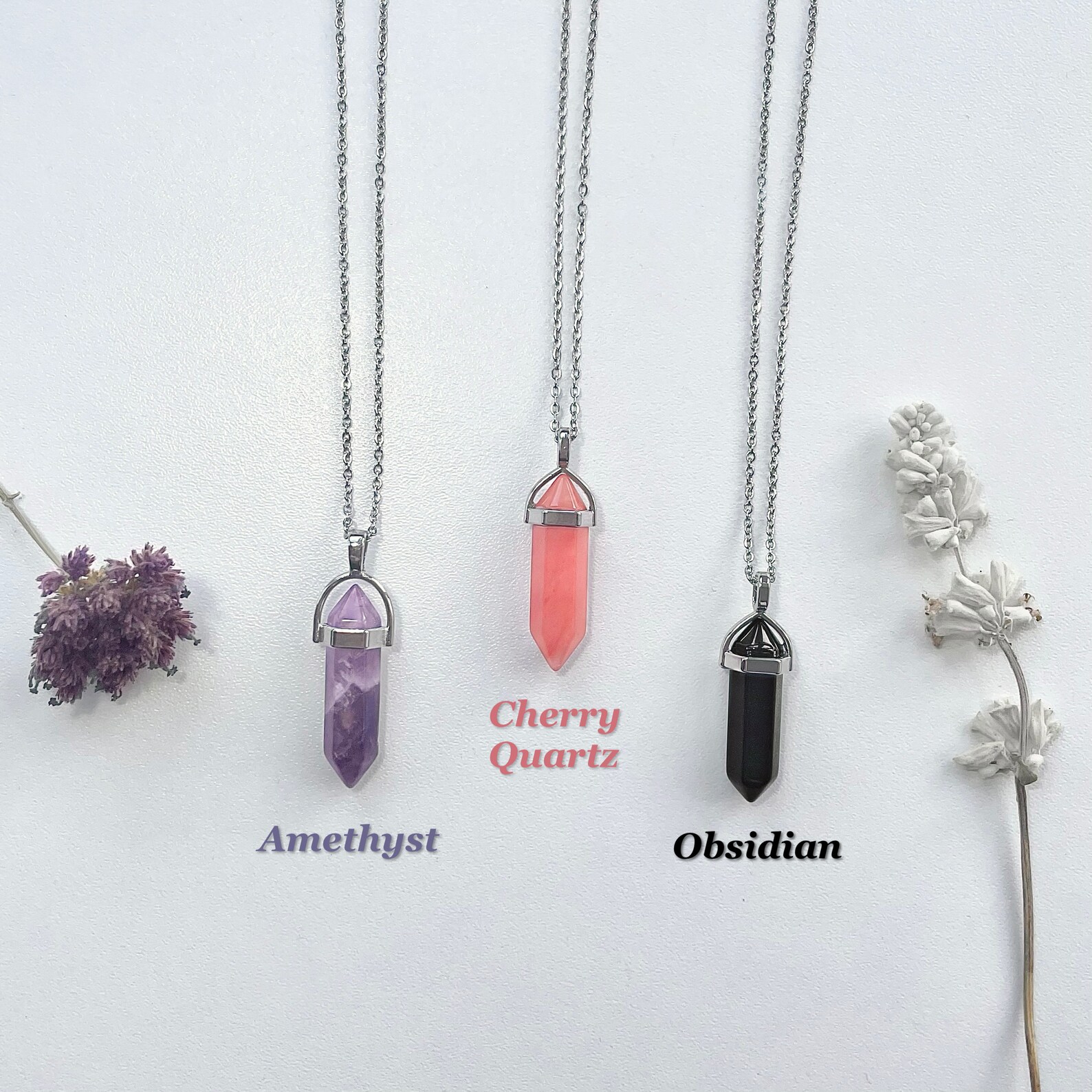 Hexagon Crystal Point Necklace: Natural Gemstone Pendant - Etsy