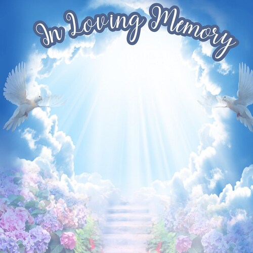 Memorial Background Png BLUE in Loving Memory Png Clouds - Etsy