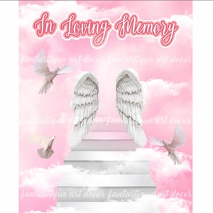 Pink in Loving Memory PNG | Rest in Peace Memorial Background, Stairs ...