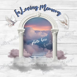 In Loving Memory PNG, Memorial Shirt Design, Heavens Gate Background ...