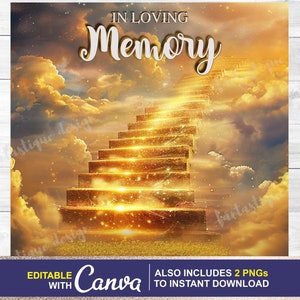 In Loving Memory PNG, EDITABLE Stairs to Heaven Template, Wonderful ...