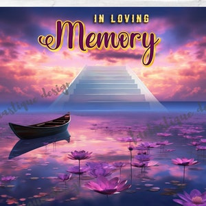 In Loving Memory PNG, Purple Memorial Background EDITABLE Template ...
