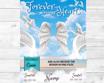 Forever in Our Hearts Editable Memorial Template - Etsy