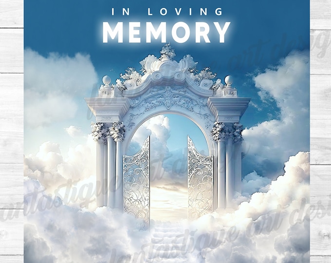 In Loving Memory PNG, Blue Memorial Background, Funeral Gift Design ...