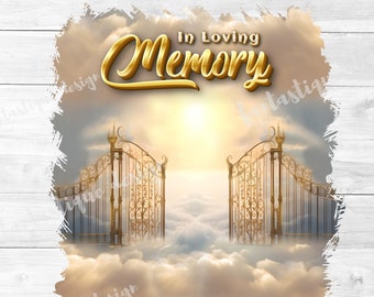 In Loving Memory Png-gold Memorial Template | Instant Download ...