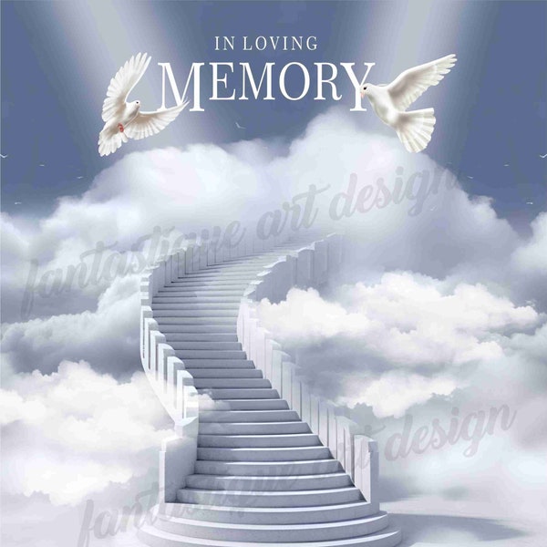 Blue Grey Memorial Background - Etsy
