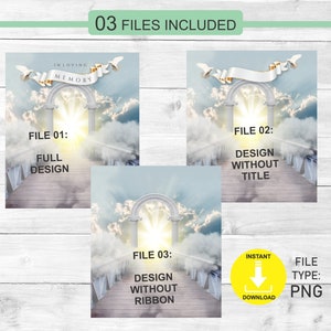 In Loving Memory PNG, Memorial Template, Funeral Printable, Heaven Pier ...