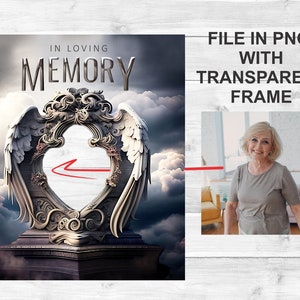 In Loving Memory PNG, Photo Template Memorial PNG, Transparent Frame to ...