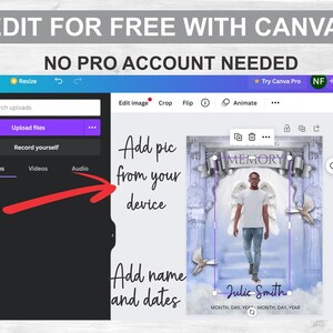 Memorial Template PNG, Files to Instant Download AND Link to Edit in ...