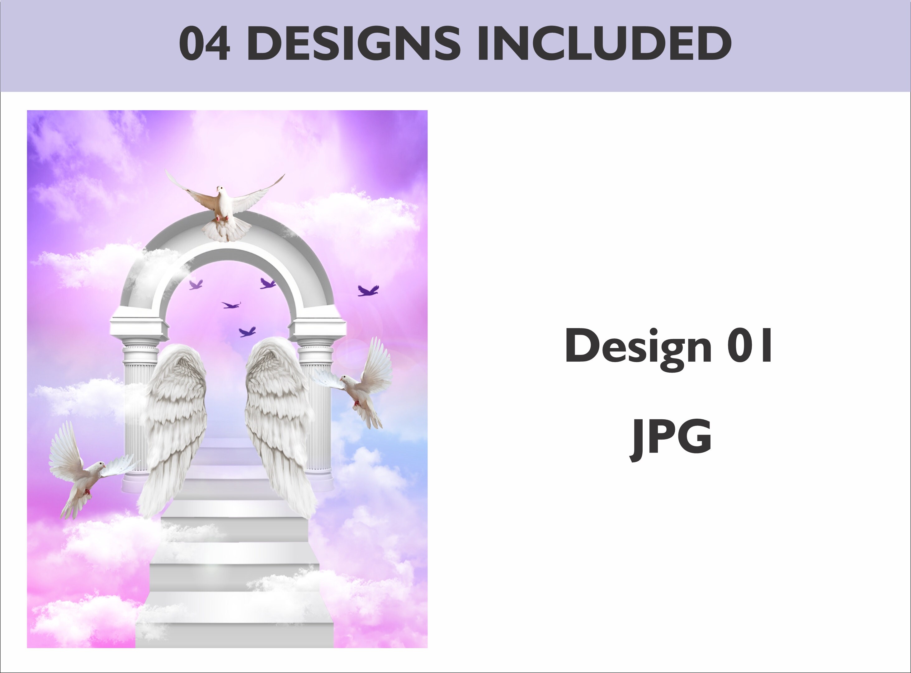 Purple Heaven in Loving Memory Memorial Png Jpg Background - Etsy