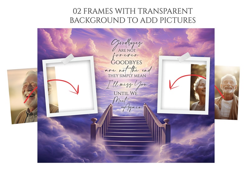 Memorial Poem Photo Collage PNG, Purple Heaven Design (PNG Instant ...
