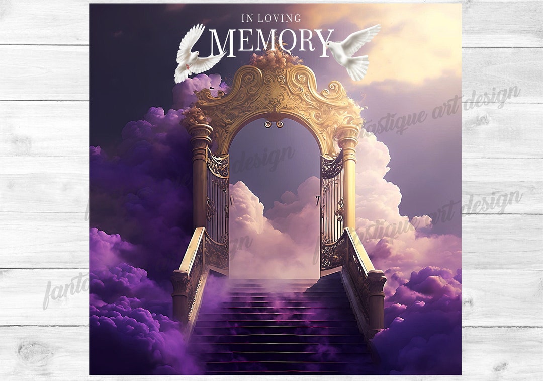 In Loving Memory PNG, Purple Stairs to Heaven, Funeral Shirt Design ...