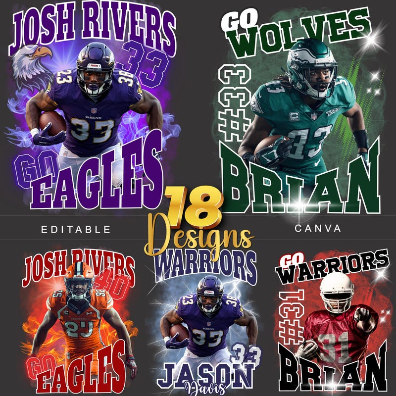 Football Template Set - Etsy