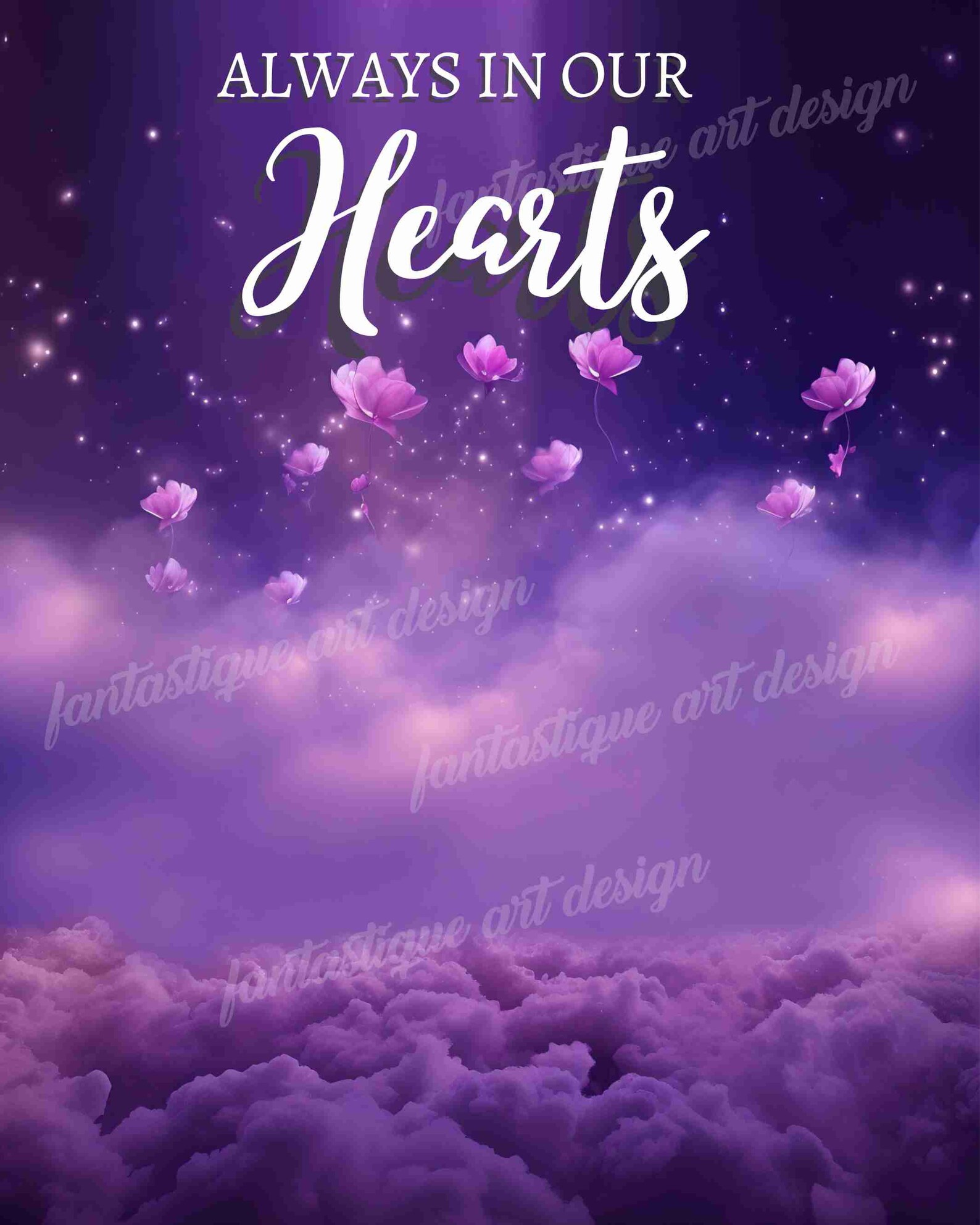Purple in Loving Memory PNG Template, Editable Memorial, Add Photos ...