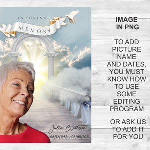 In Loving Memory PNG, Memorial Template, Funeral Printable, Heaven Pier ...