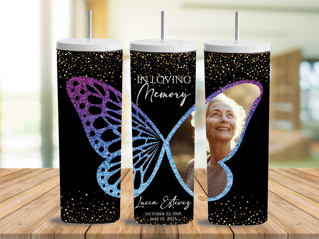 Memorial Tumbler Wrap Butterfly, Memorial Sublimation Tumbler Designs ...