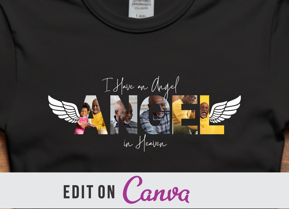 Editable Memorial Photo Collage Template, I Have an Angel in Heaven ...
