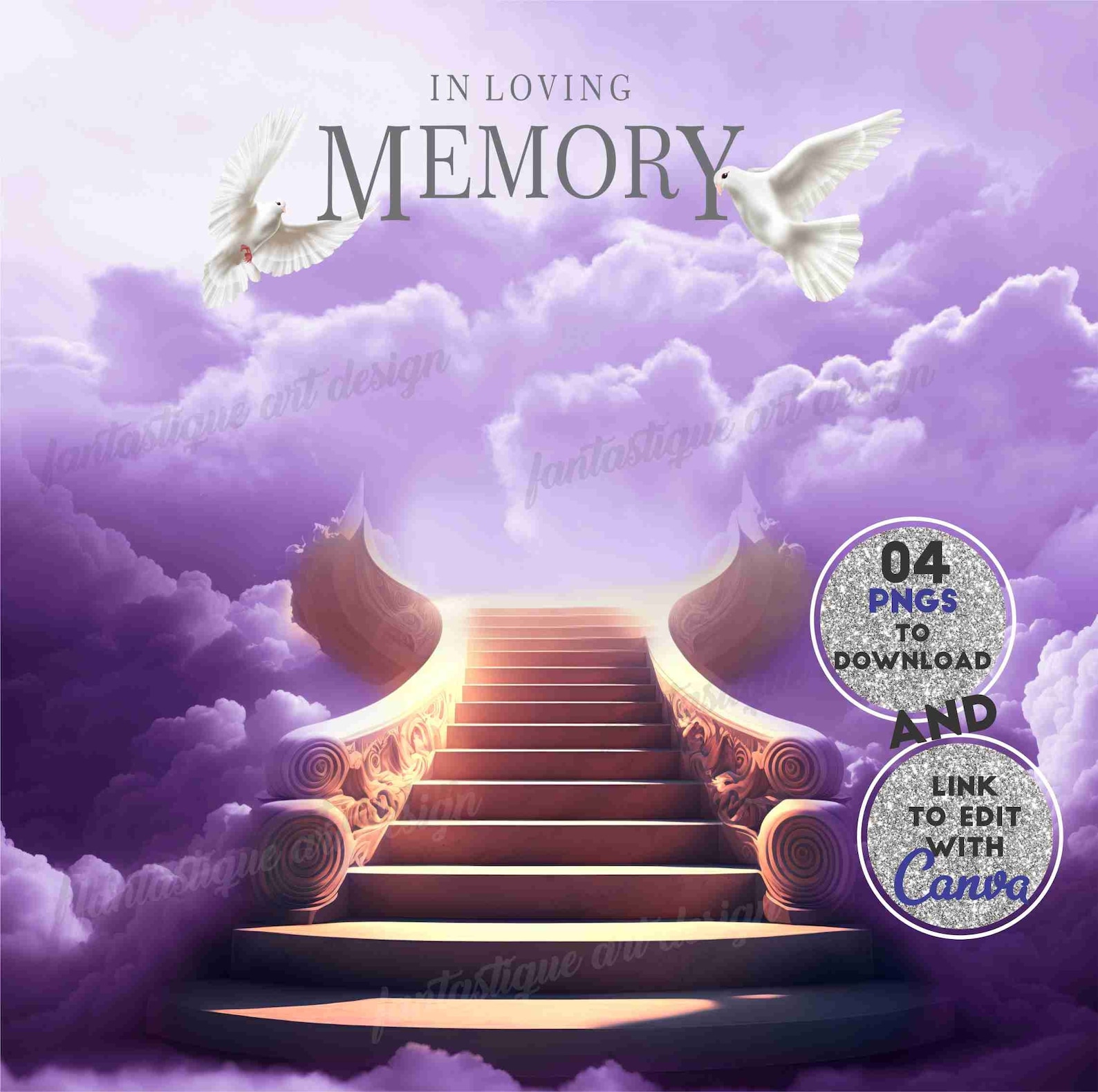 Purple in Loving Memory PNG, Memorial Template, Sublimation Design ...