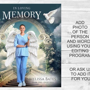 In Loving Memory PNG, Memorial Background Template to Add Pictures ...