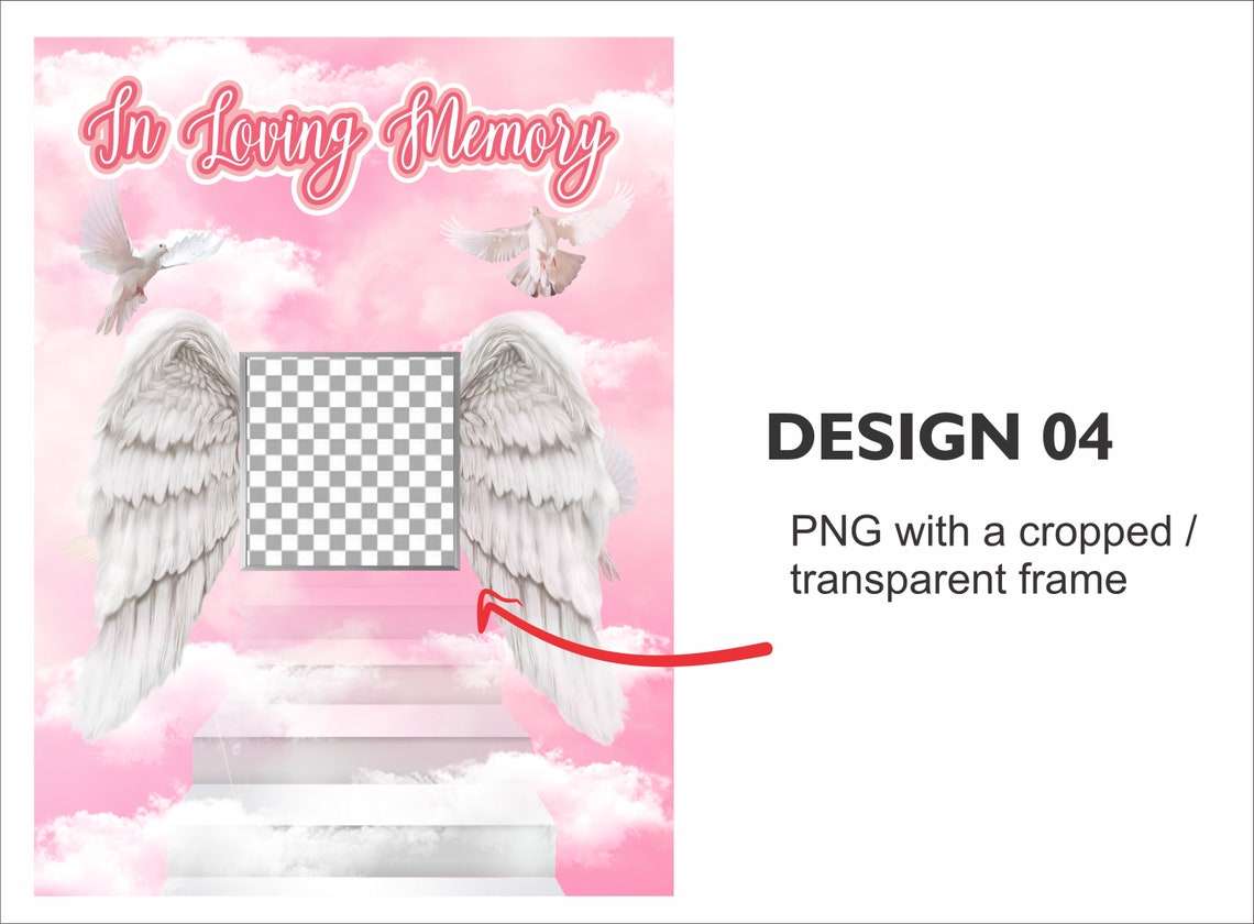 Pink in Loving Memory PNG Rest in Peace Memorial Background - Etsy