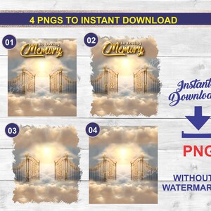 Golden Memorial PNG, in Loving Memory, Golden Gates Background, Funeral ...