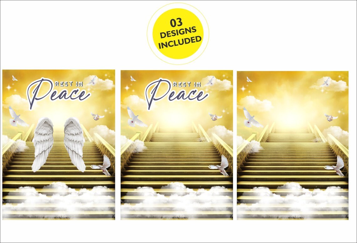 Gold in Loving Memory Background PNG Stairs to Heaven 03 - Etsy