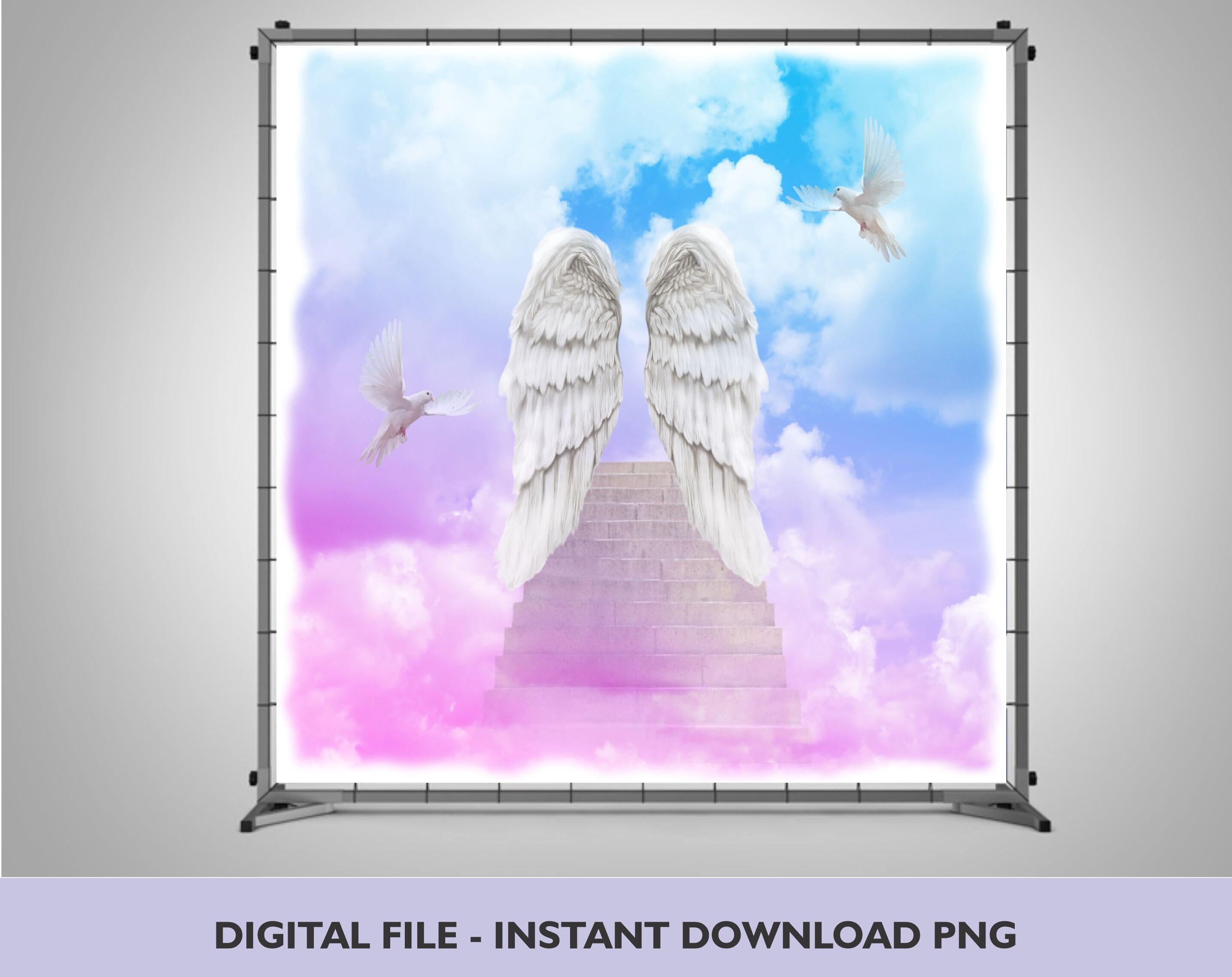 Memorial Background PNG Angel Wings PNG Purple RIP - Etsy Canada