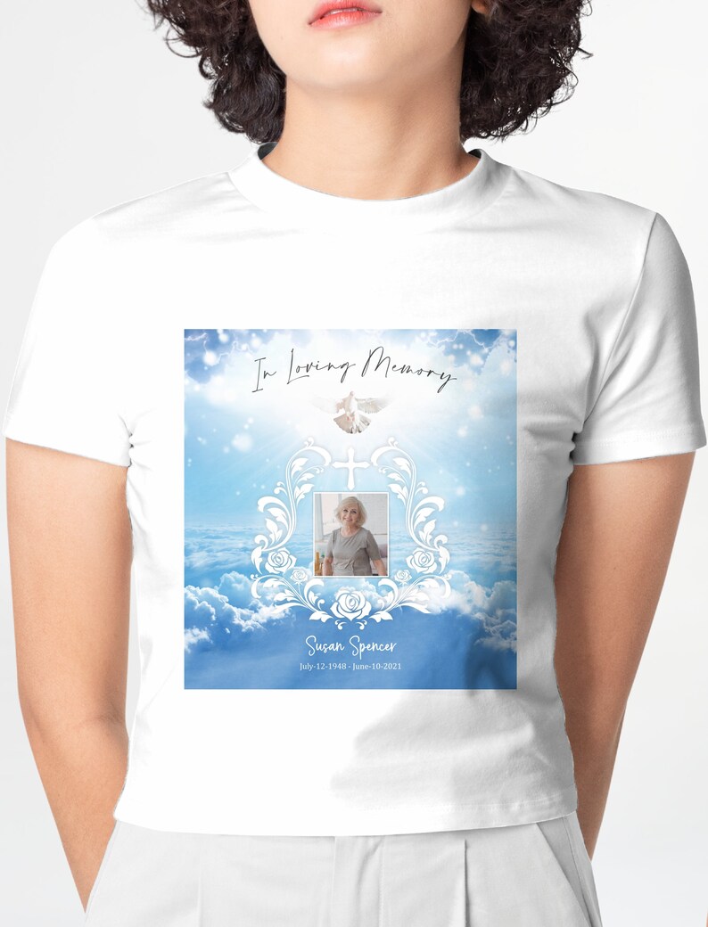 Blue in Loving Memory Background PNG Memorial Template - Etsy