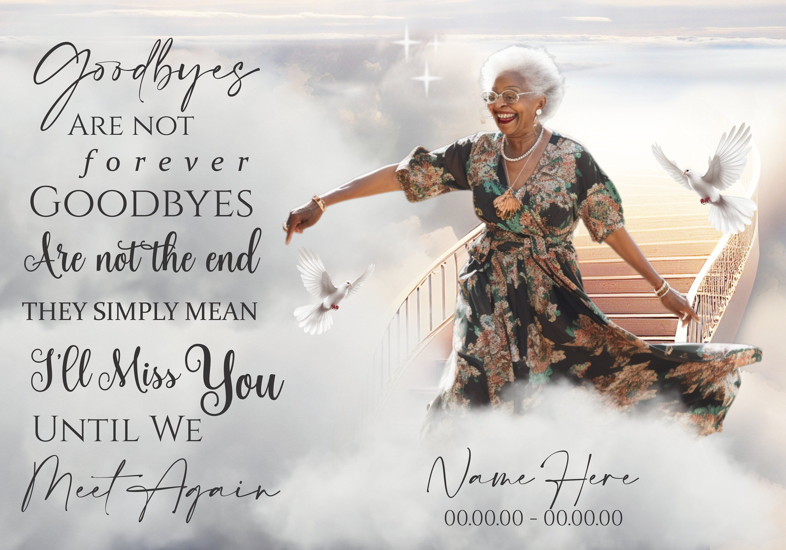 Memorial Poem PNG, EDITABLE Template in Loving Memory PNG, Add Pictures ...