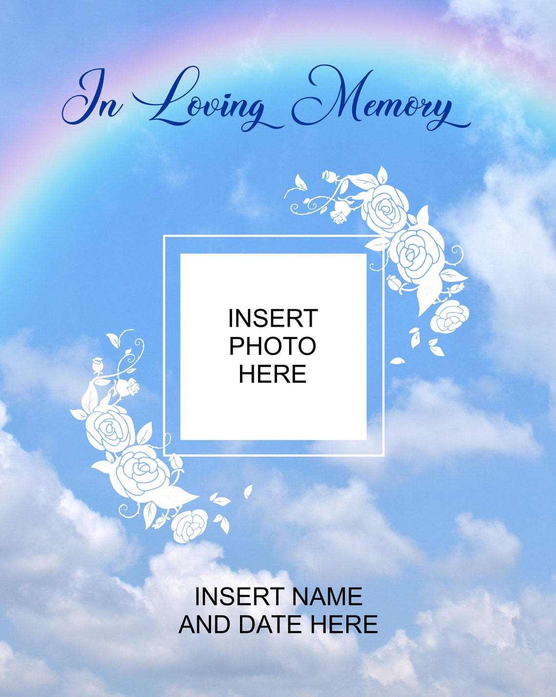 Buy In Loving Memory Background Rainbow in Heaven Memorial Online in ...