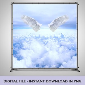 Angel Wings PNG Template Heaven Background Memorial - Etsy