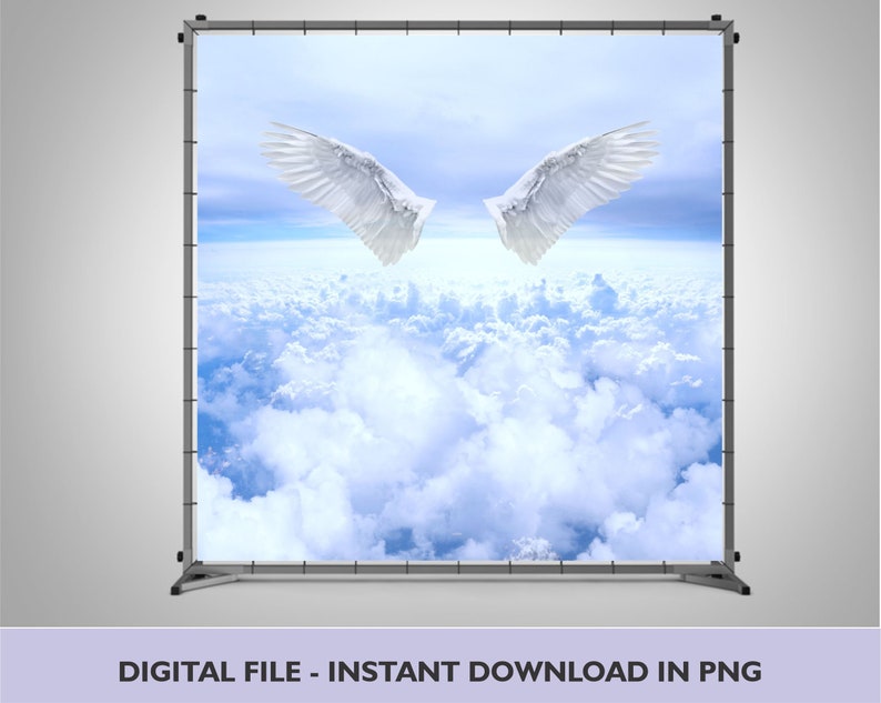 Angel Wings PNG Template Heaven Background Memorial - Etsy