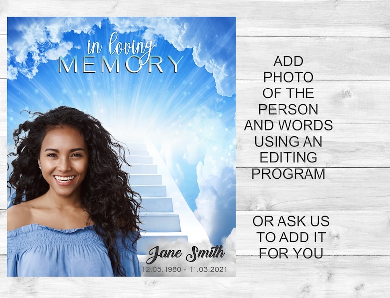 In Loving Memory PNG Memorial Background Template Stairs to - Etsy
