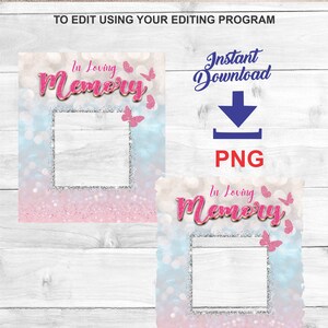 In Loving Memory PNG Pink Heaven, Glitter Memorial, Instant Download ...