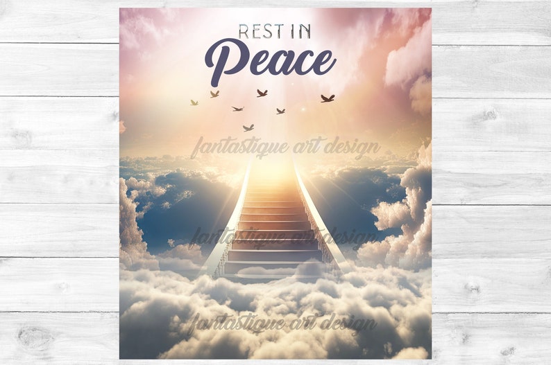 Sunset Rest in Peace PNG Design Memorial Background in Loving - Etsy
