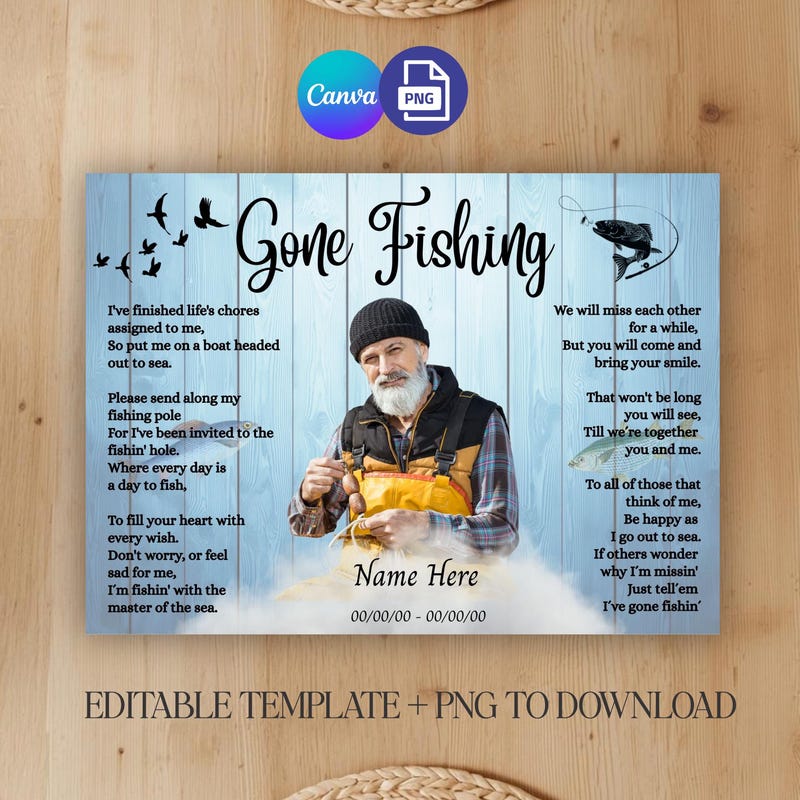 Memorial Fishing Template - Etsy