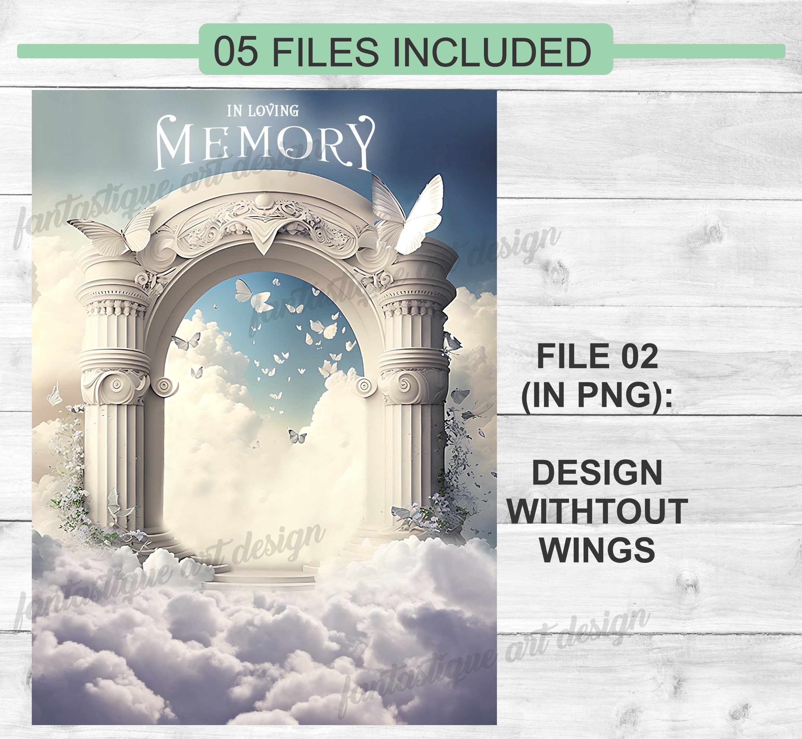 In Loving Memory Background PNG White Heavens Portal Cloudy - Etsy Canada